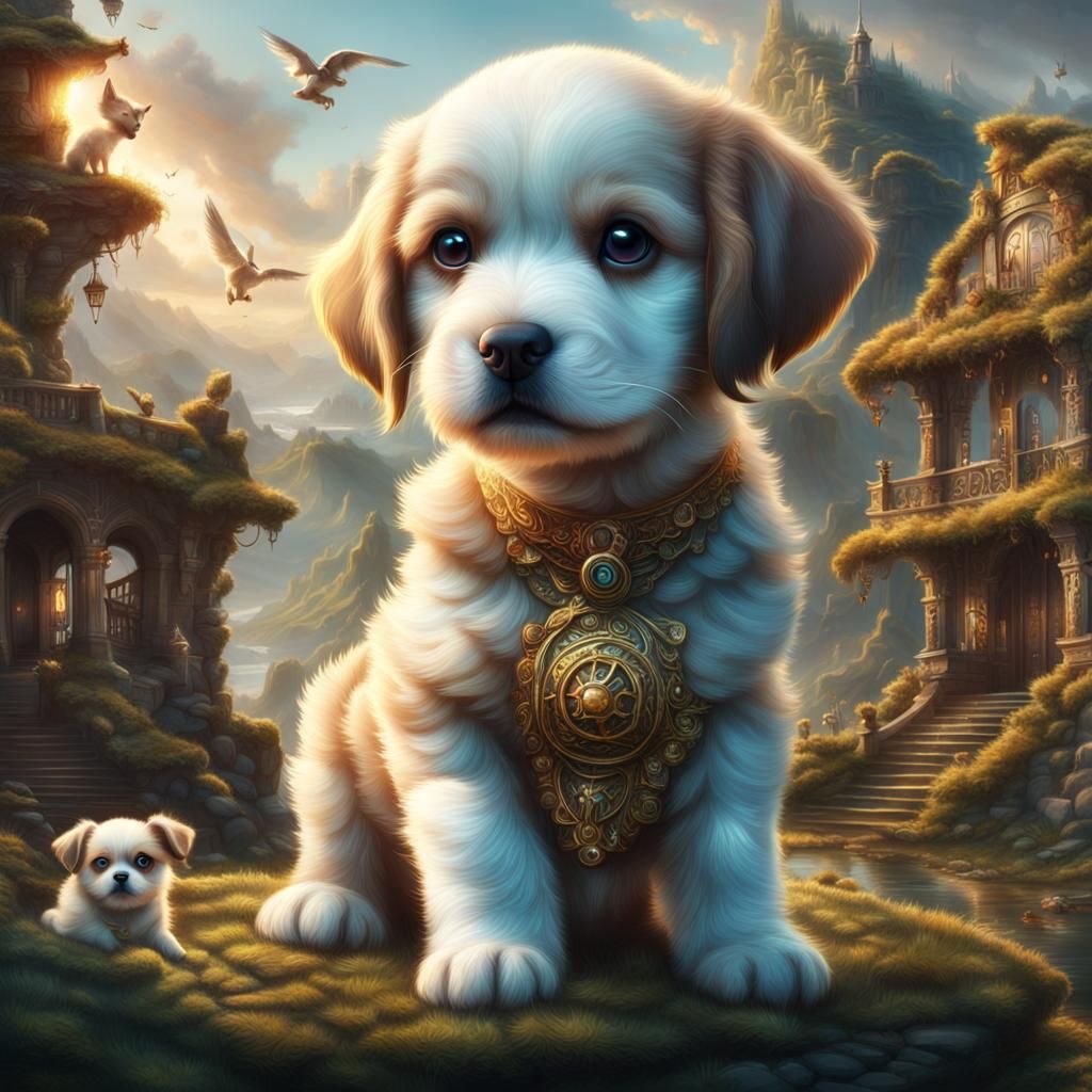 Mythical Pets puppy Epic cinematic brilliant stunning intricate ...