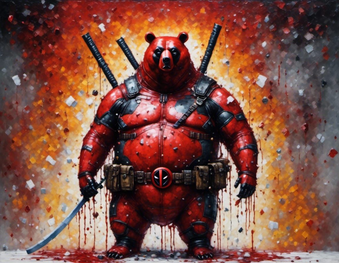 Portrait: "Obese Bear Deadpool":- - AI Generated Artwork - NightCafe ...