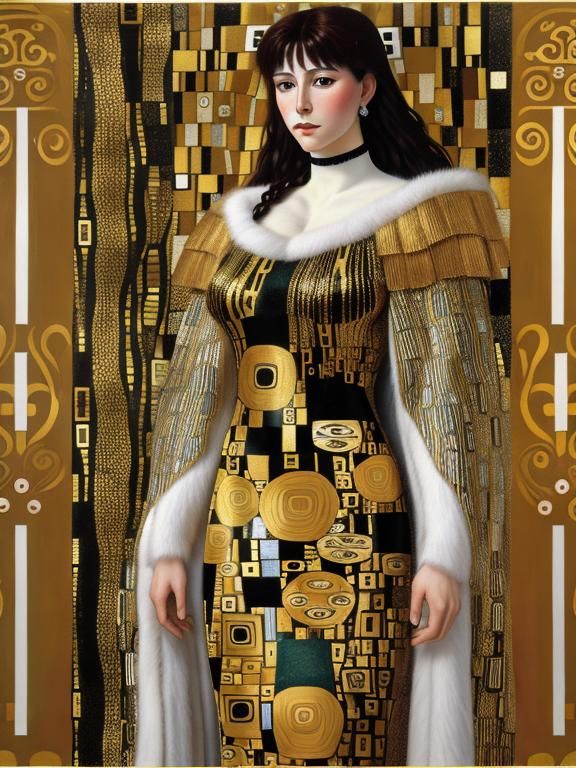 Hyperrealistic sculpture in the style of Gustav Klimt - AI Generated ...