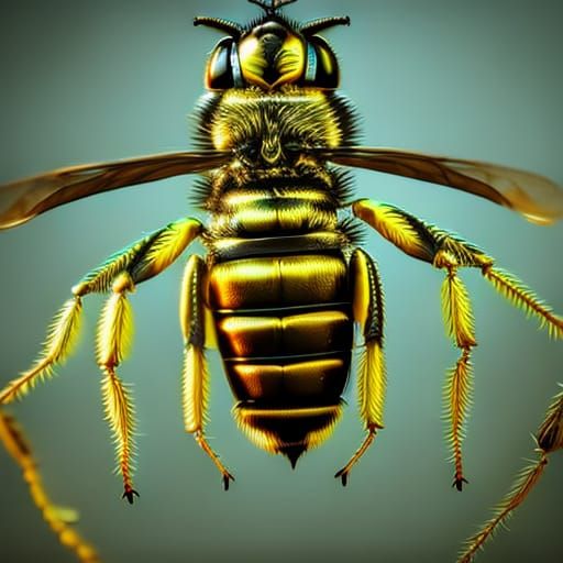 (Topic) one single engraved bee!!! Made of shiny gold and silver Epic ...