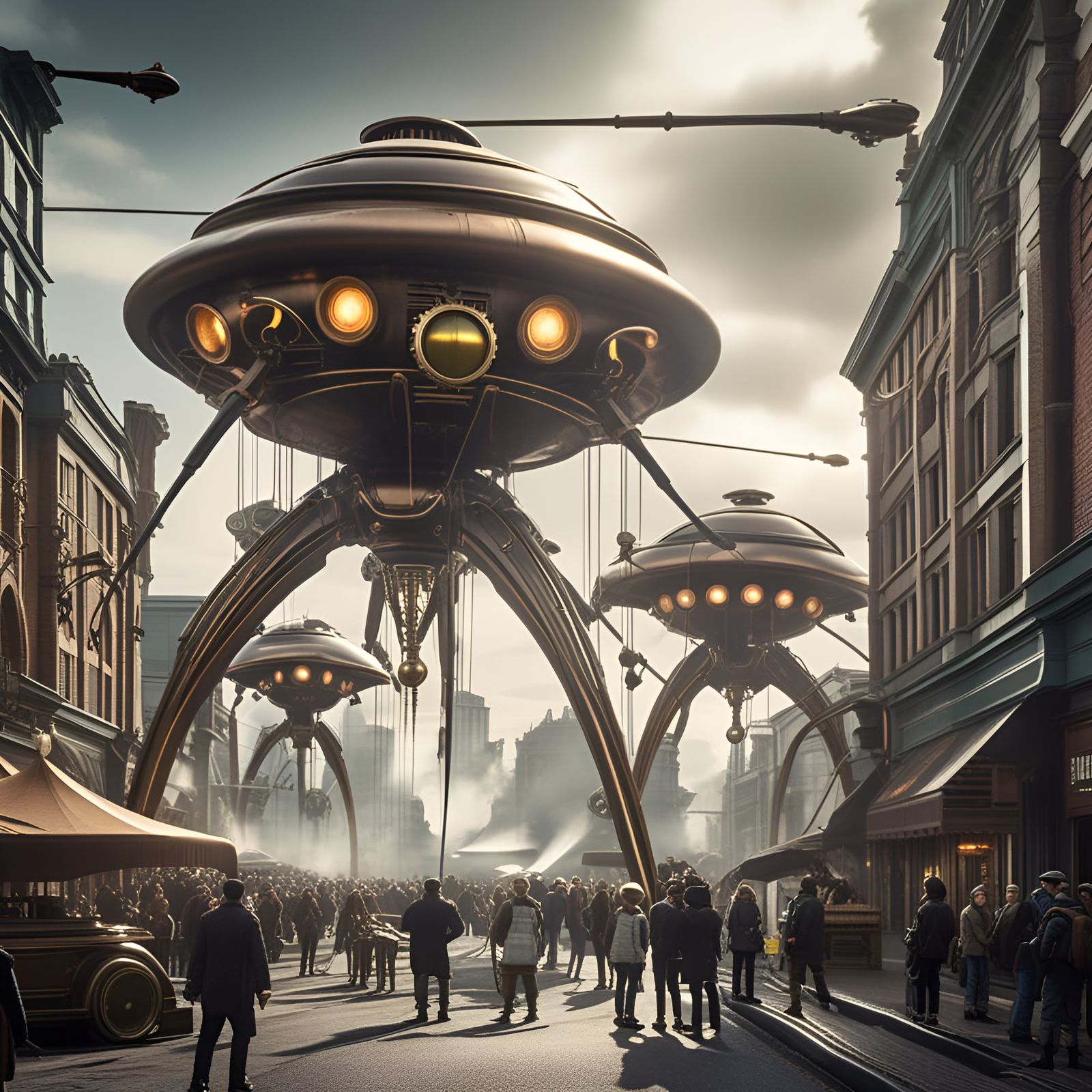 Steampunk ‘War of the Worlds’ (by 0.9) - AI Generated Artwork ...