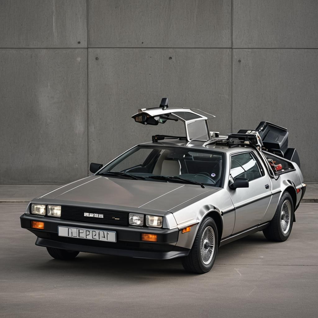 a delorean car photographed from the front - AI Generated Artwork ...