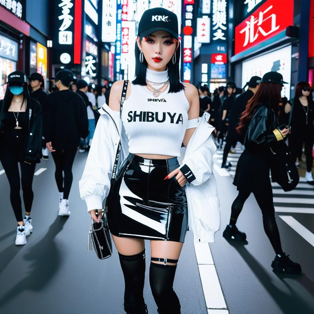 Fashion K-Pop Y2K style outfit - AI Generated Artwork - NightCafe Creator