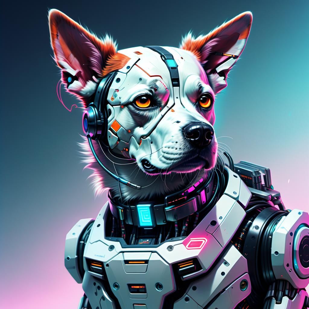 Cyborg Dog - AI Generated Artwork - NightCafe Creator