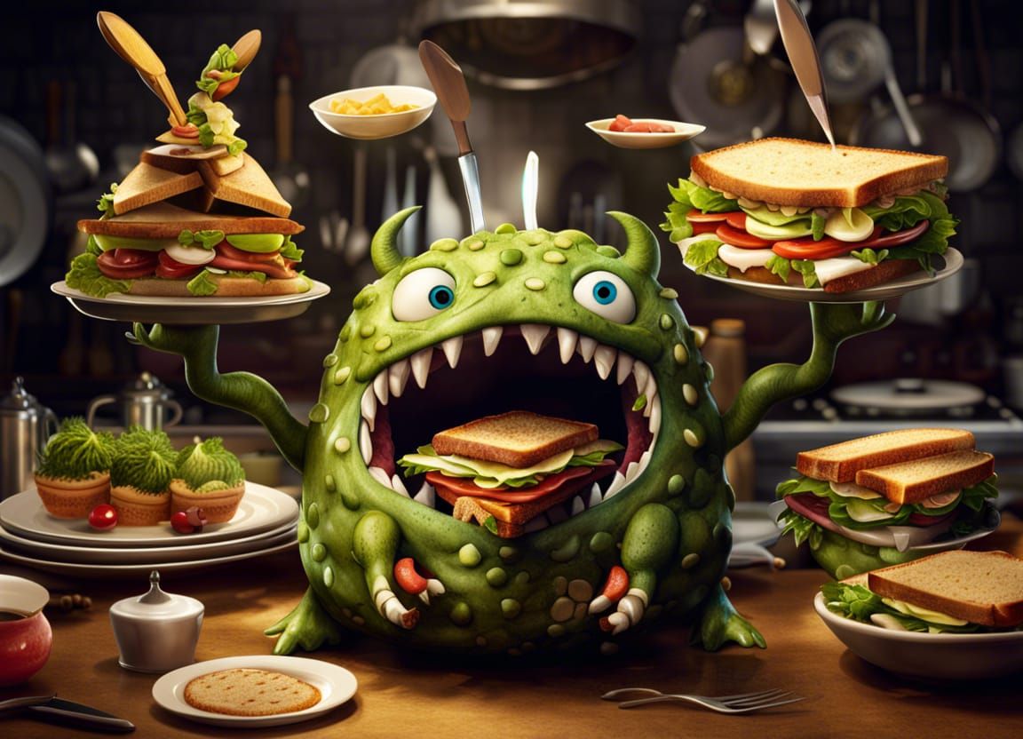 Sandwich Monster - AI Generated Artwork - NightCafe Creator