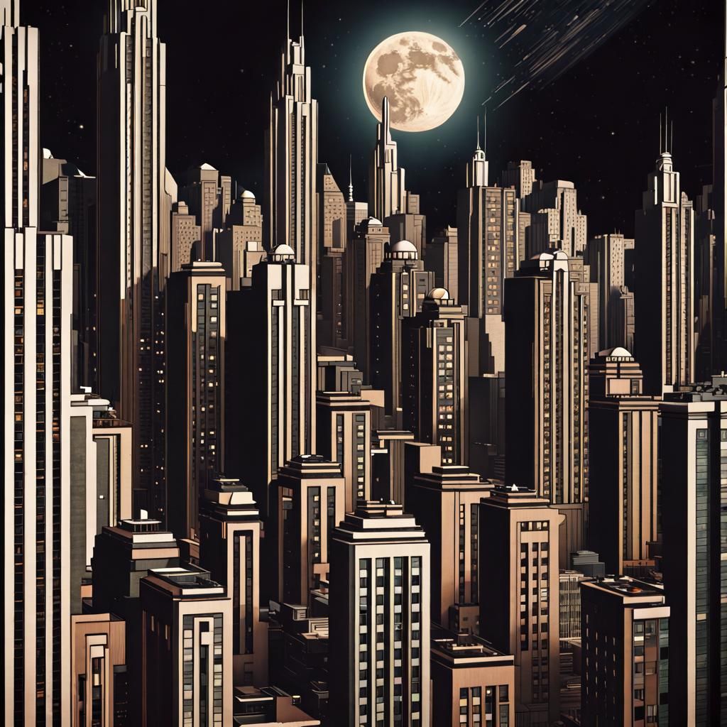 Art Deco Cityscape - AI Generated Artwork - NightCafe Creator