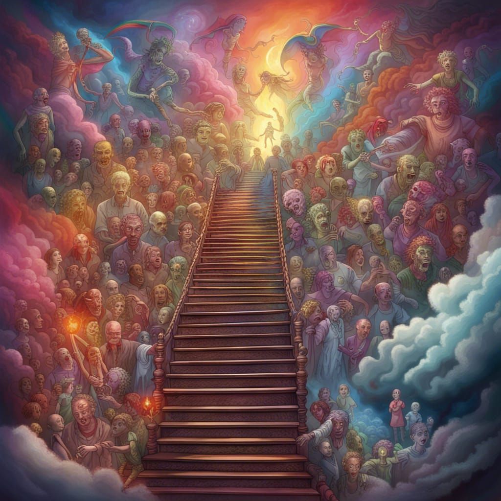 Stairway from Hell - AI Generated Artwork - NightCafe Creator