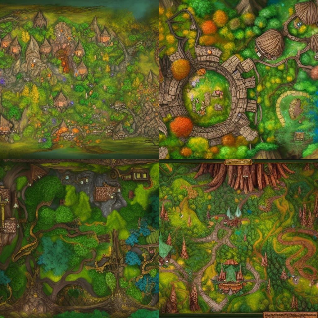 Fantasy forest dnd map - AI Generated Artwork - NightCafe Creator