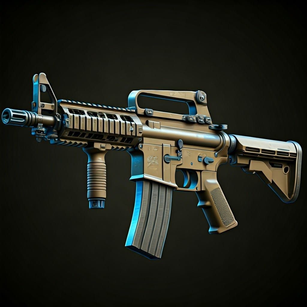 M4A1 Mod 1 - High-Tech M4A1 Assault Rifle with Blue Accents