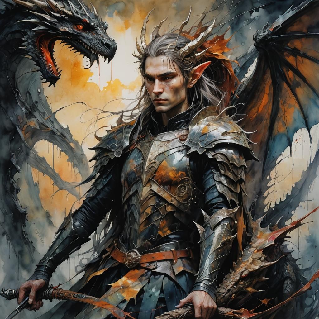 Elven guard - dragon rider - AI Generated Artwork - NightCafe Creator