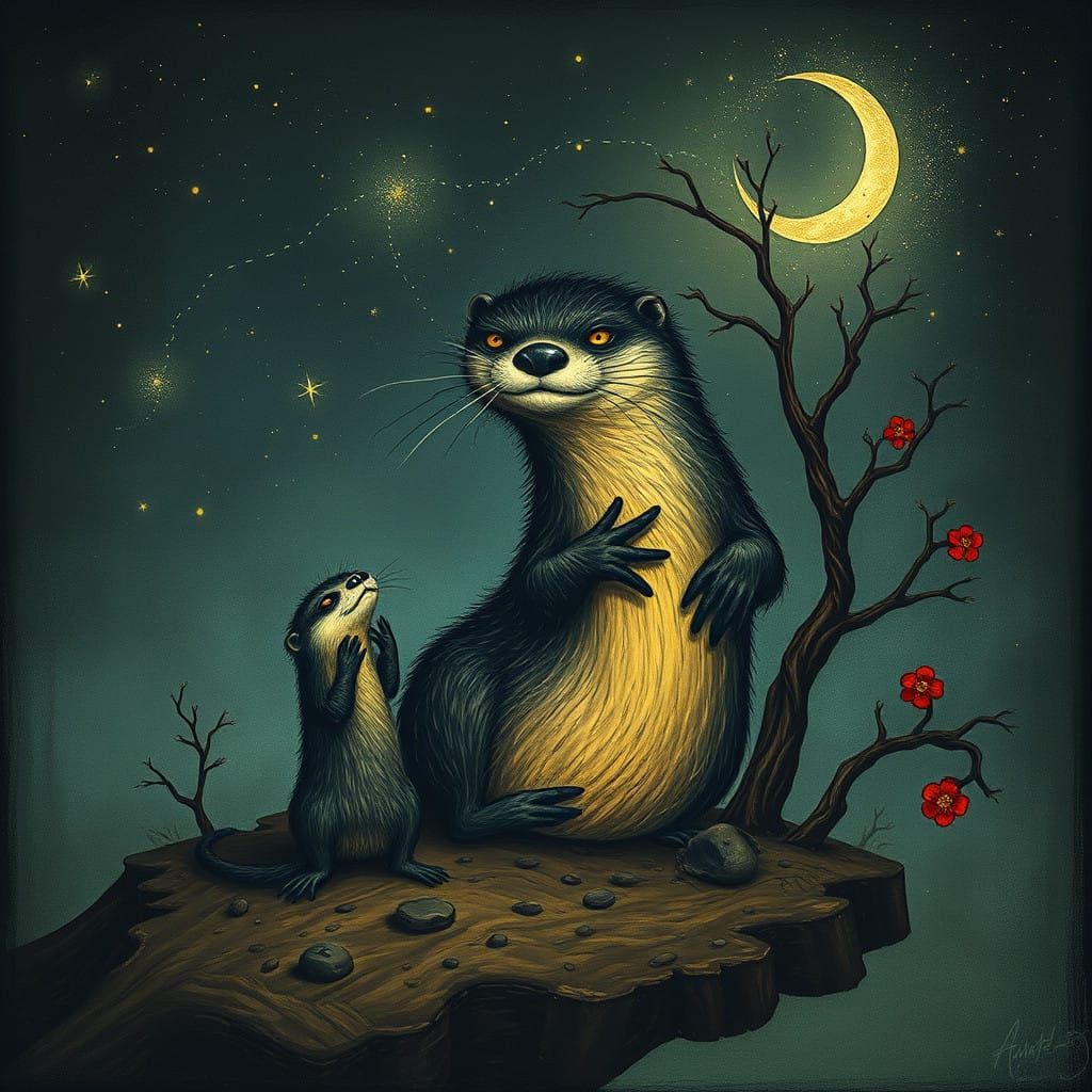 Otters - Mnemonic Otter in Melancholy Surrealism