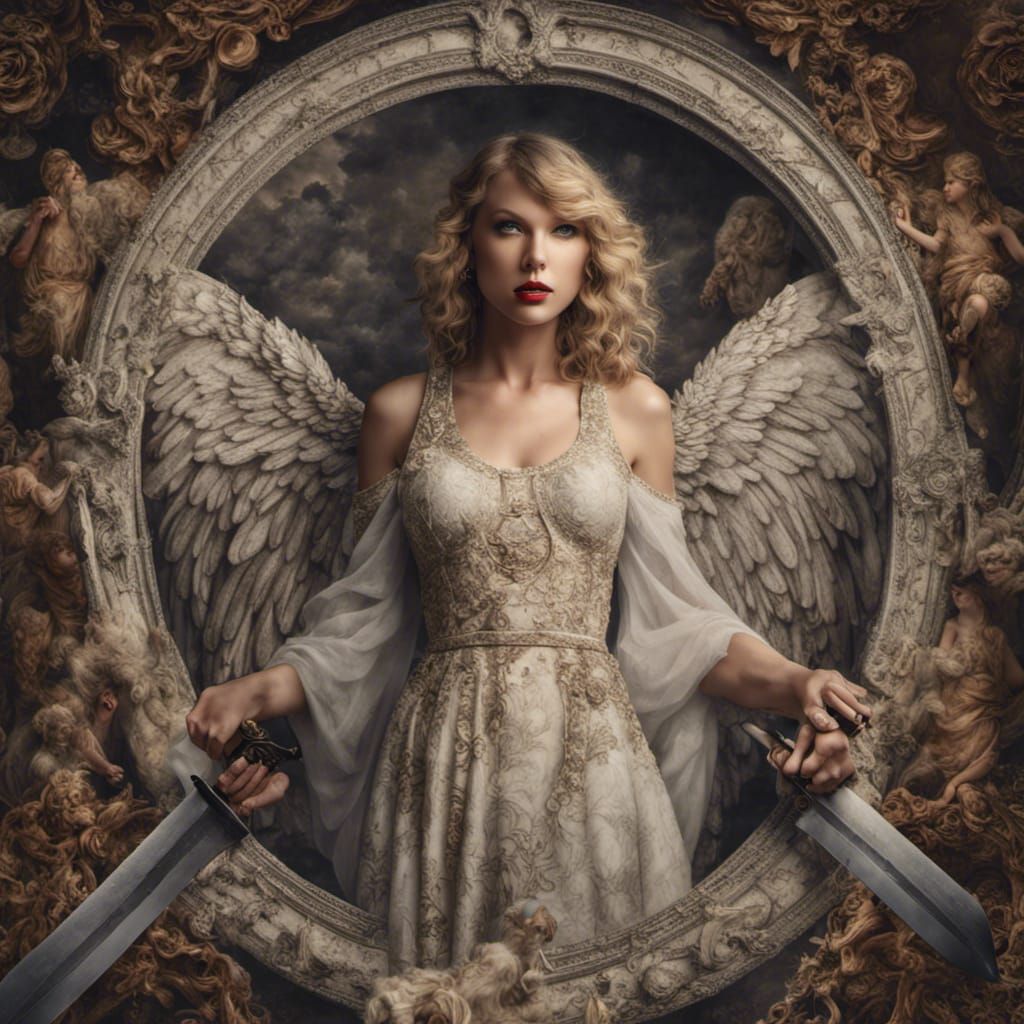 taylor swift album renaissance style with angels and knives - AI ...