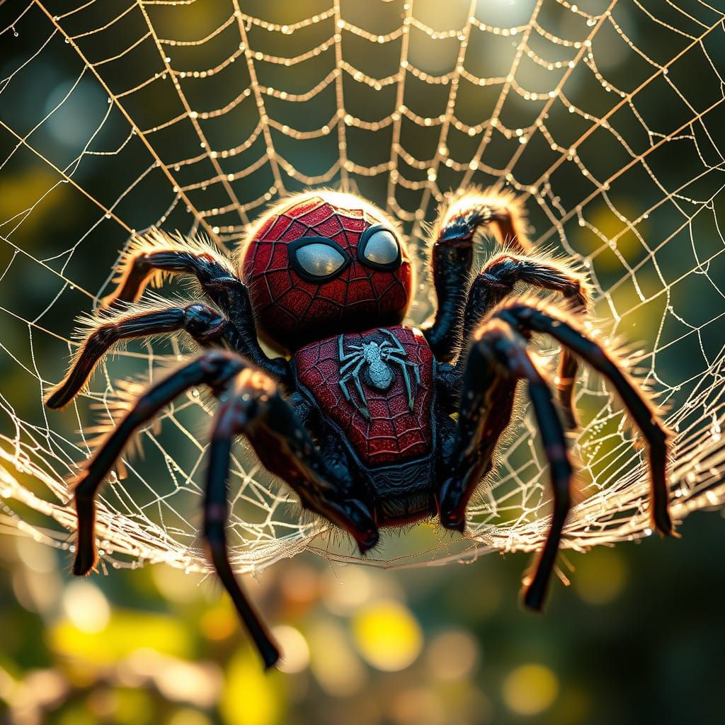 Spider-Spider - Majestic Tarantula in Spider-Man Costume Rel...