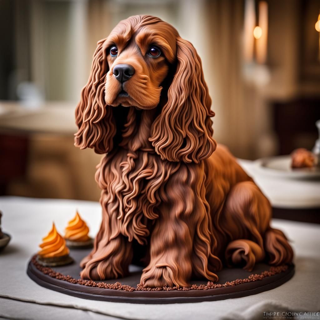 cocker spaniel cake - AI Generated Artwork - NightCafe Creator