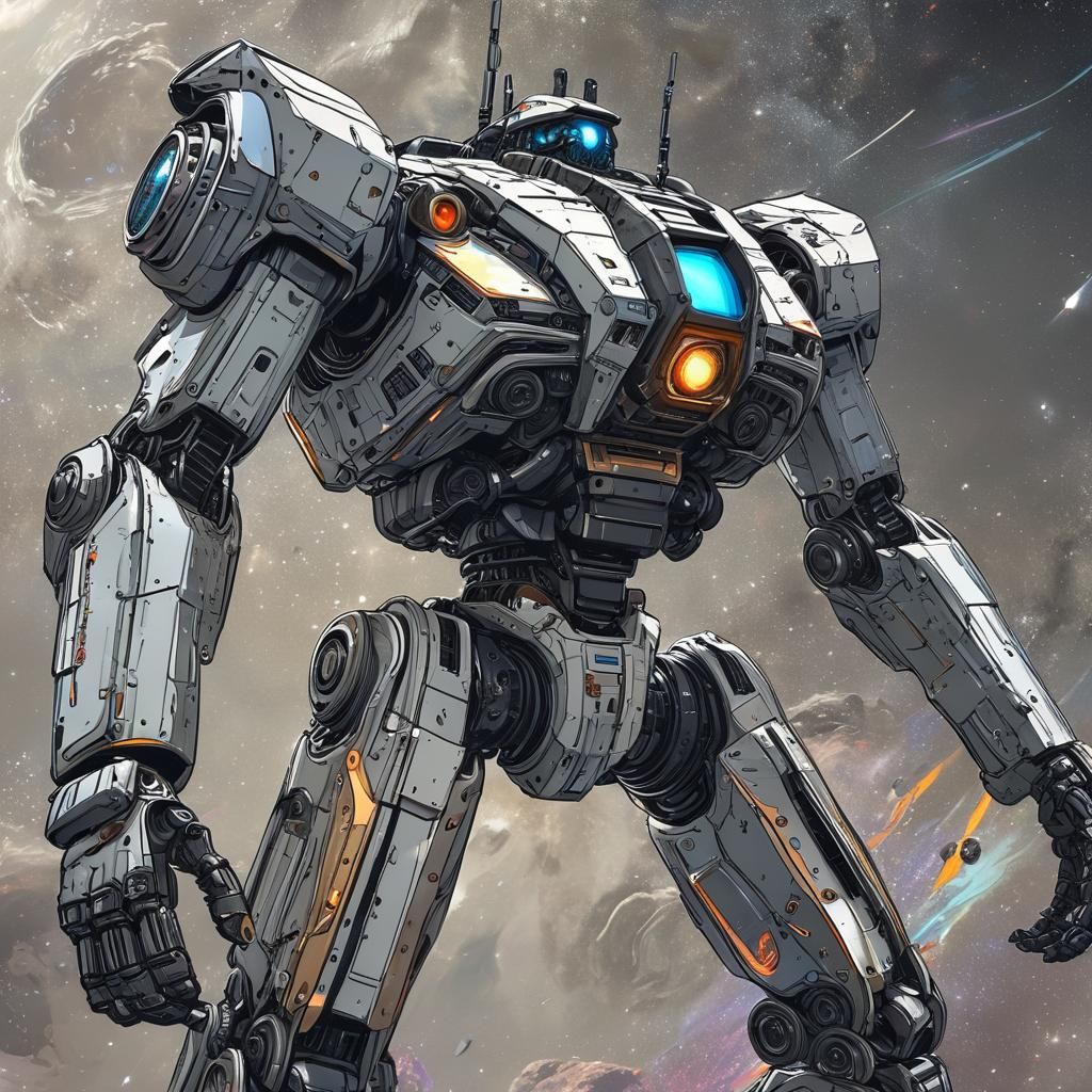 Surreal Robot Mecha in Cosmic Vorticism Style - AI Art