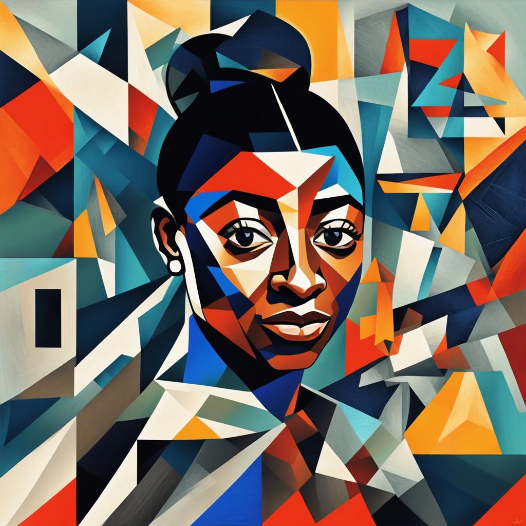 portrait of Simone Biles by Picasso : r/nightcafe