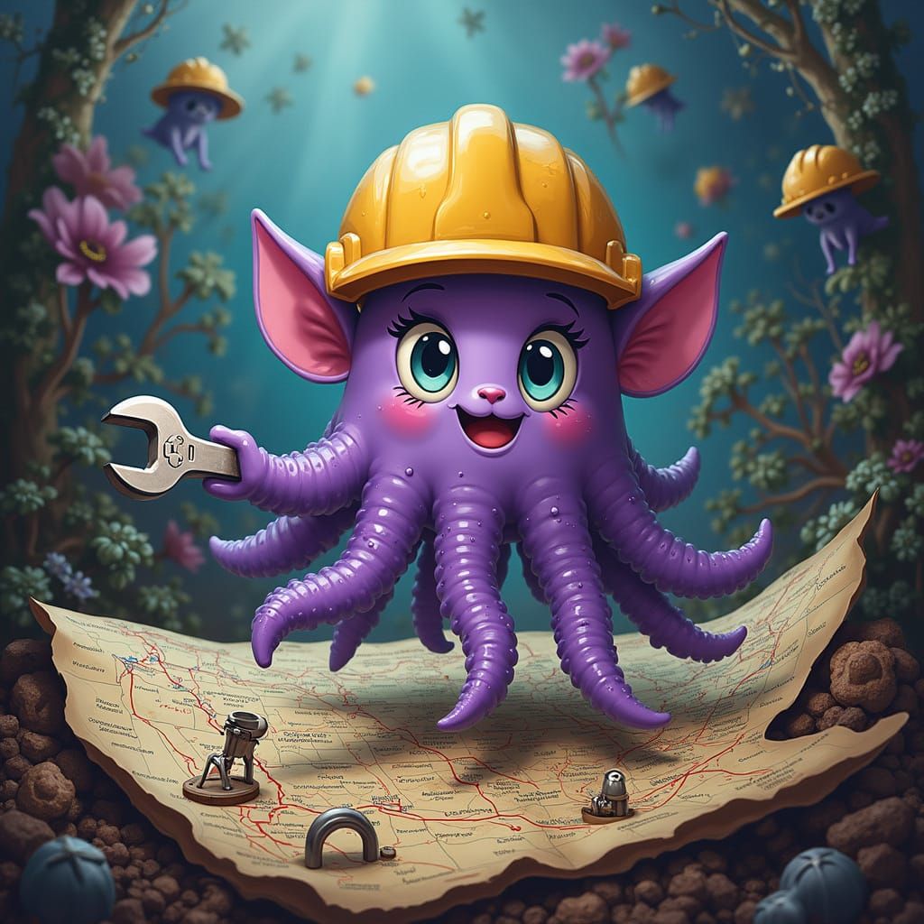 Jellymeandering - Chibi Jellyfish Builds Rube-Goldberg Machi...