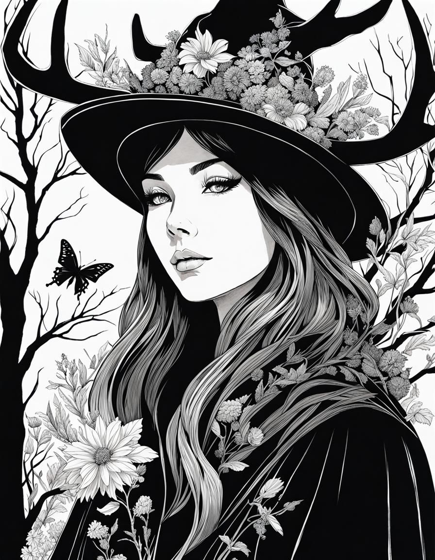 Flower Witch - AI Generated Artwork - NightCafe Creator