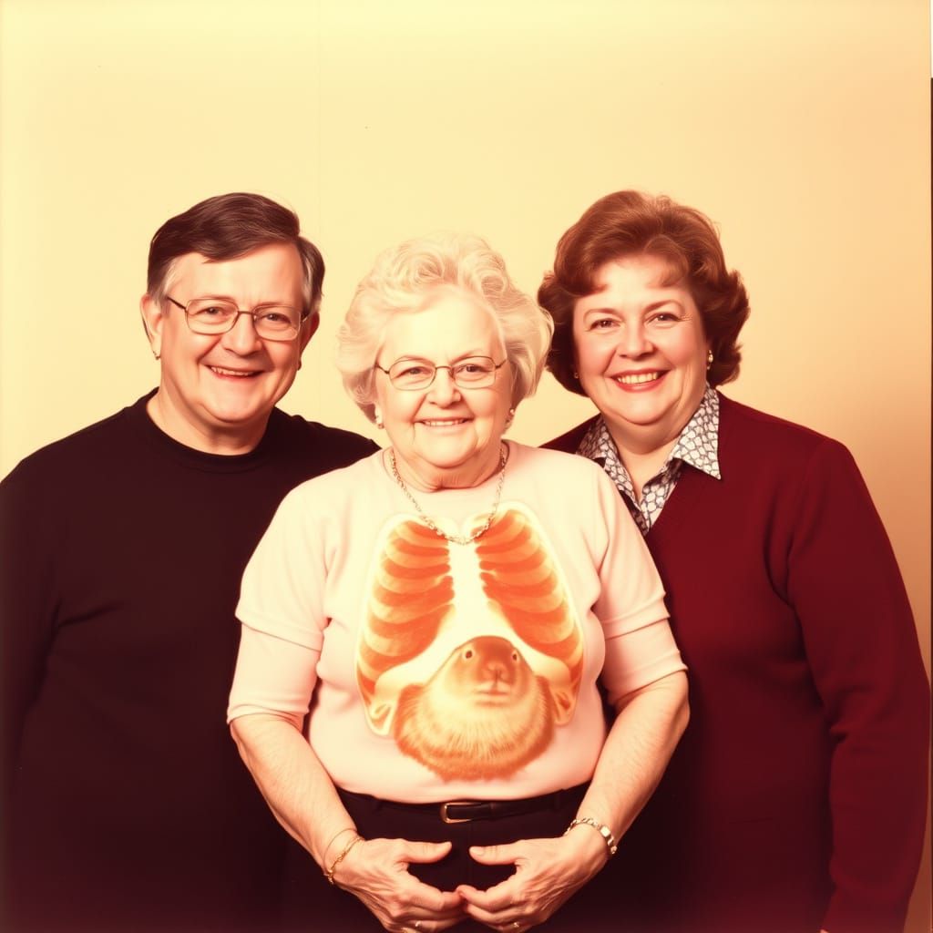 Grandma Wears Her Skeleton Top to the Family Photo II