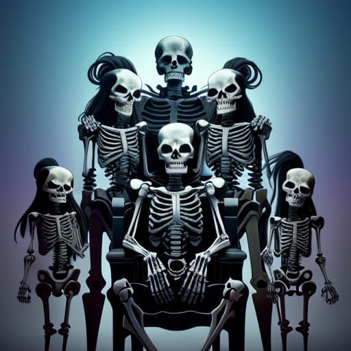 Skeleton family portrait - Skeleton family portrait