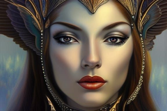 Ultra-realistic portrait of a beautiful elf Valkyrie with a beautiful ...