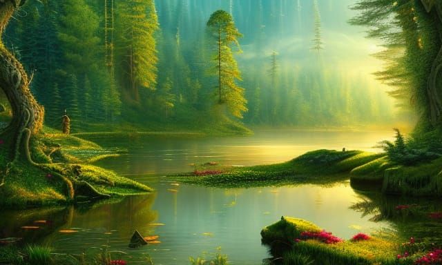 Calm Water - AI Generated Artwork - NightCafe Creator