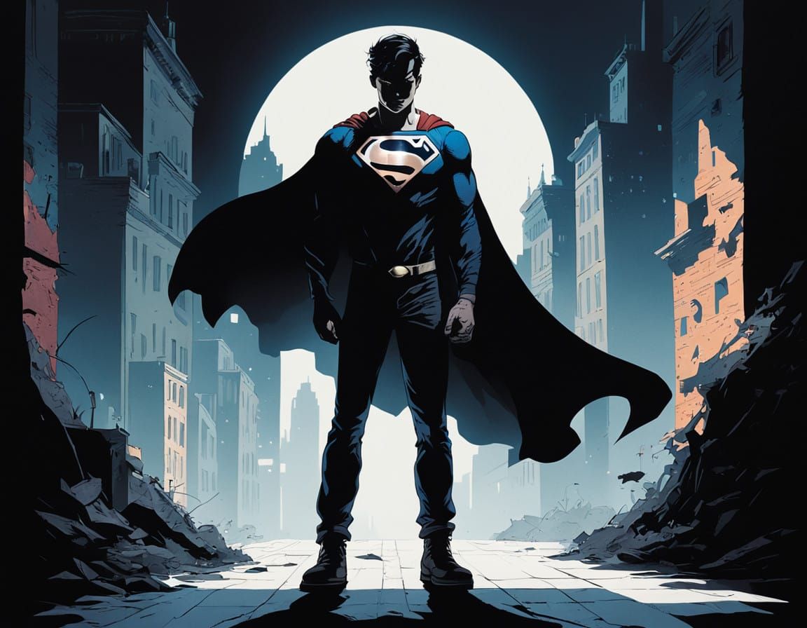 SuperBoy - Boy Transforms into Dynamic Superman in Vibrant S...