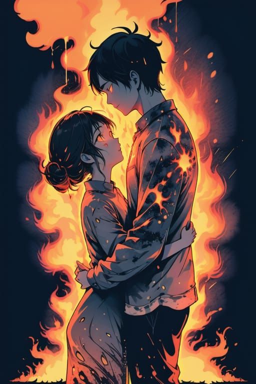 The Burning Lovers - AI Generated Artwork - NightCafe Creator