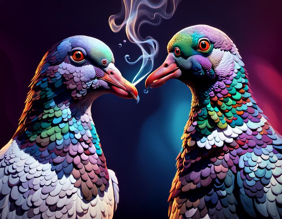 Weird pigeons… 3 - AI Generated Artwork - NightCafe Creator