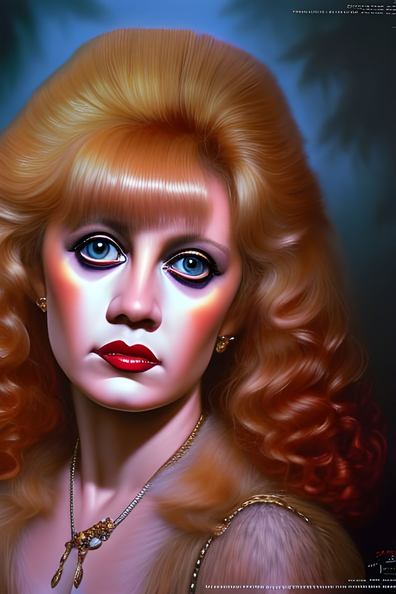 portrait of young Linnea Quigley - AI Generated Artwork - NightCafe Creator