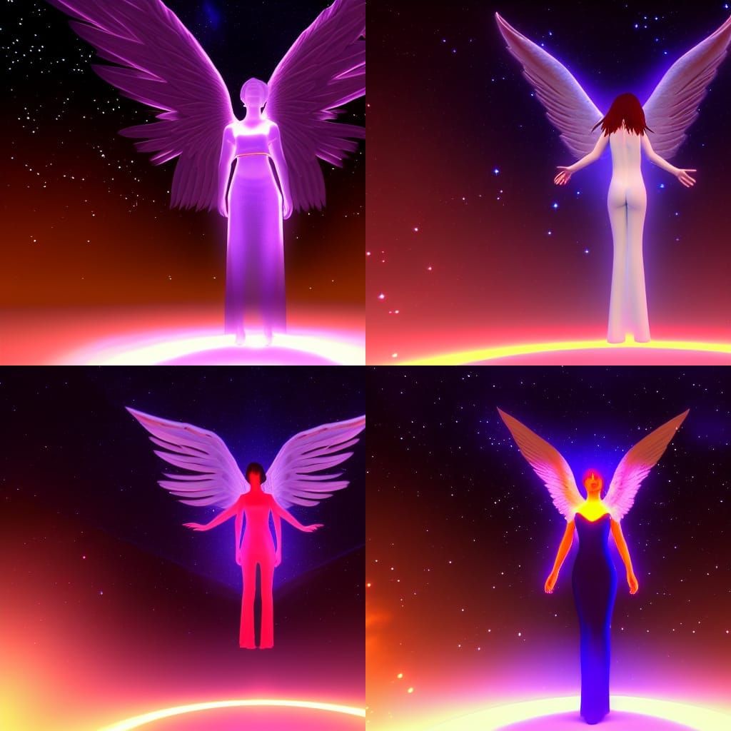 An Angel in the space , auroracore dreamcore 3D shading Unreal Engine ...