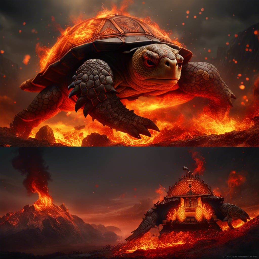 Fire turtle - AI Generated Artwork - NightCafe Creator