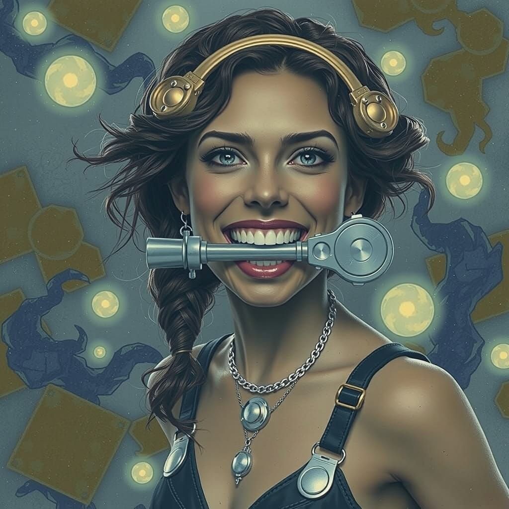 Woman with Sonic Device Embedded in Teeth in Deep ... - AI Art