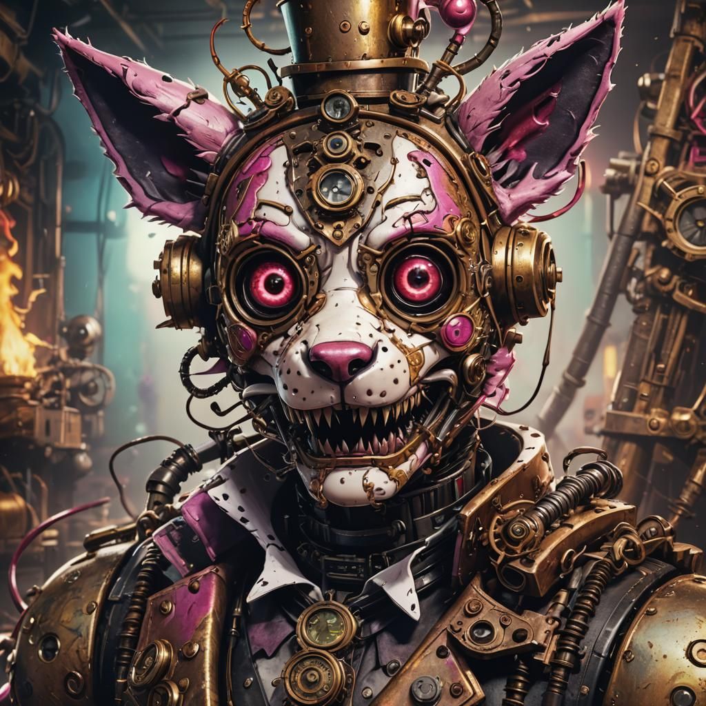 Steampunk Funtime Foxy - AI Generated Artwork - NightCafe Creator