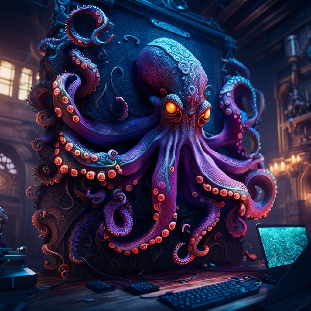How is AI powered? By Octopus server! - AI Generated Artwork - NightCafe Creator
