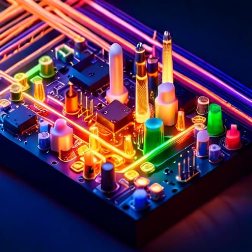 Glowing PCB City District - AI Generated Artwork - NightCafe Creator