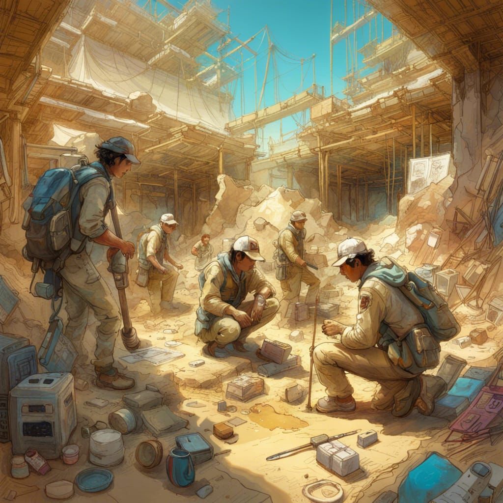 archaeological dig site - AI Generated Artwork - NightCafe Creator