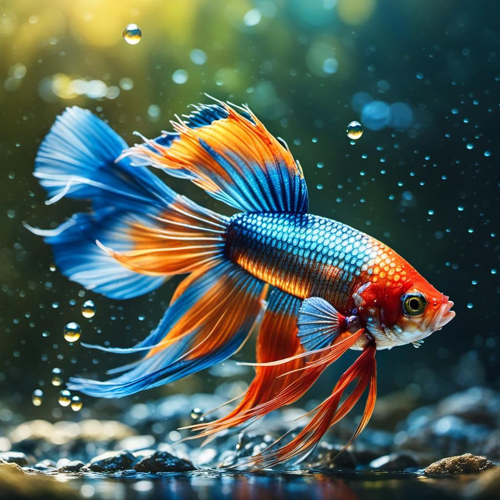 colorful little fighting fish - AI Generated Artwork - NightCafe Creator