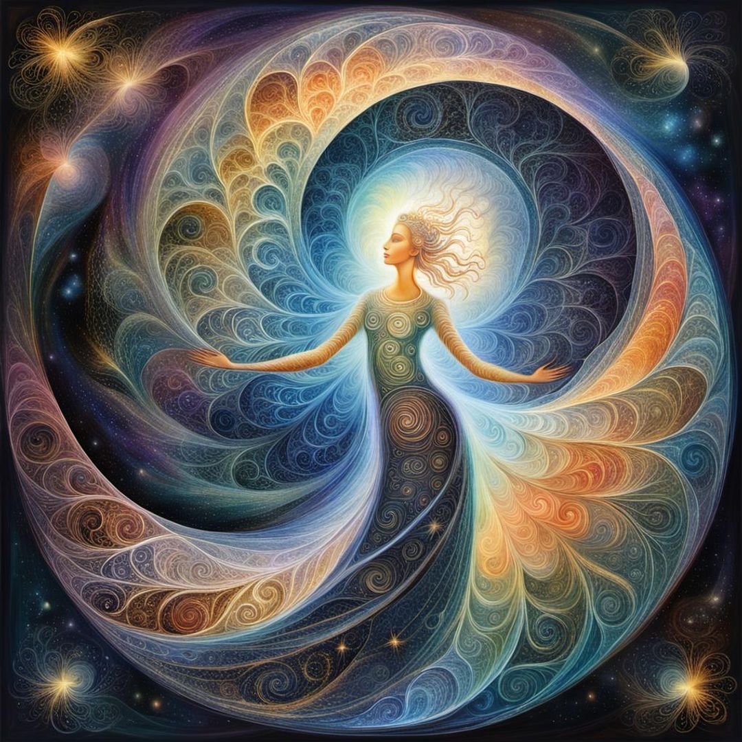 A cosmic fractal angel - AI Generated Artwork - NightCafe Creator