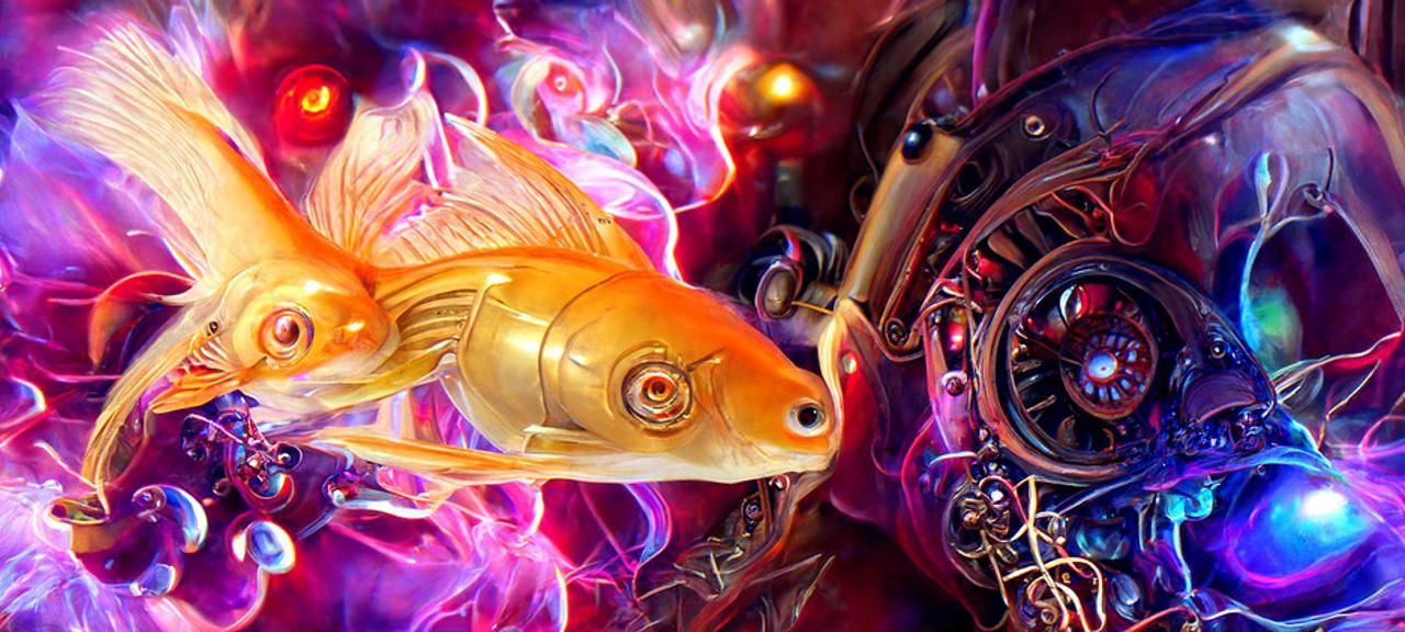 Clockwork Goldfish in Sea of Colors : r/nightcafe