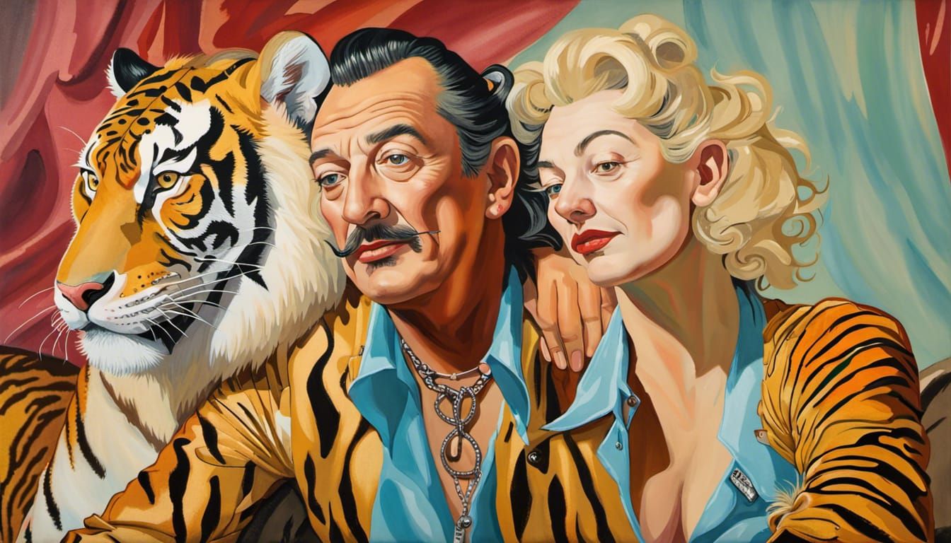 Salvador Dalí as Joe Exotic, the Tiger King, from the Netflix series ...