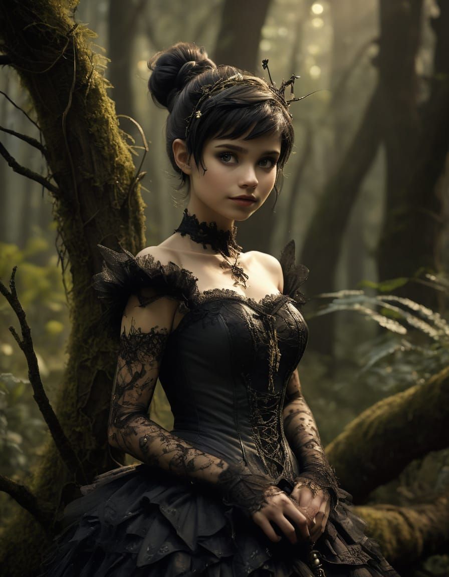 A portrait of the most beautiful female evil tinkerbell embodiment ...