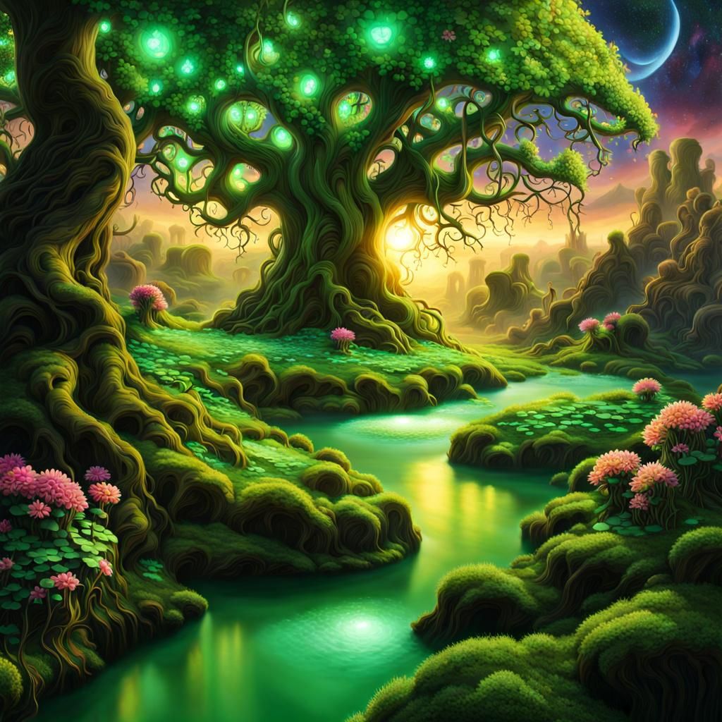 Lucky Irish Fairy Tree - AI Generated Artwork - NightCafe Creator