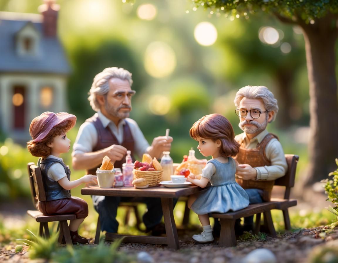 Miniature Kerfluffle Furger Family Picnic - AI Generated Artwork ...