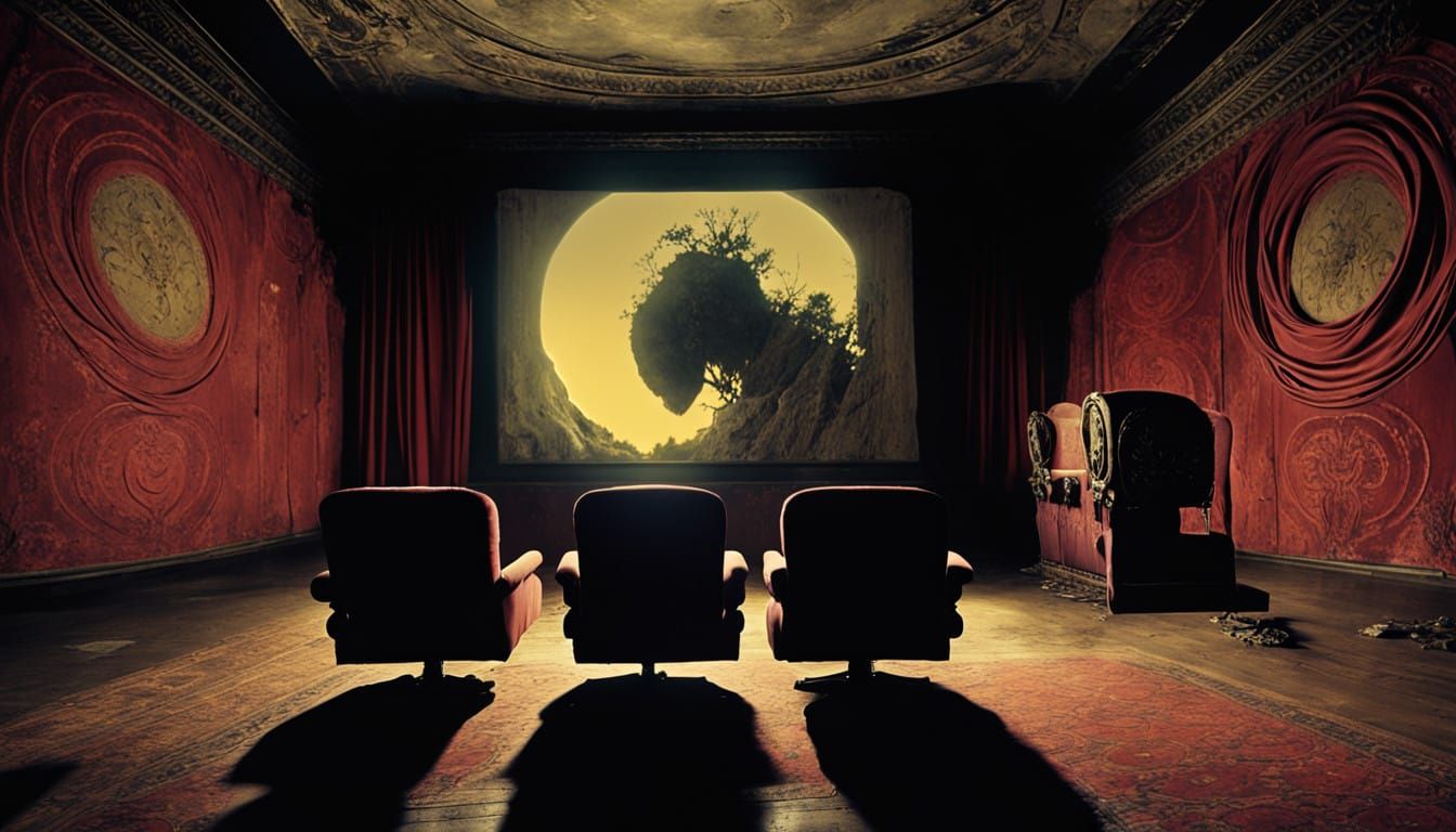 Ethereal Cinema Setting in Gothic Elegance - AI Art