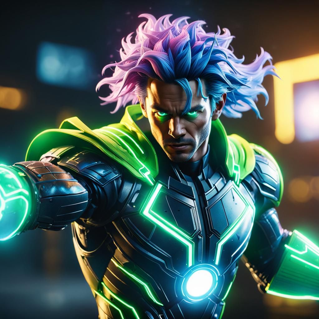 ULTRA VIOLET - GREEN ARMOR - AI Generated Artwork - NightCafe Creator