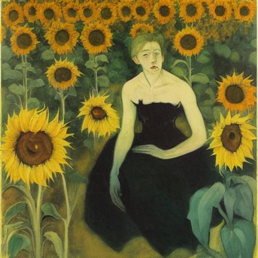 A vampire sits in the sunflowers and waits for the tapir to come By ...