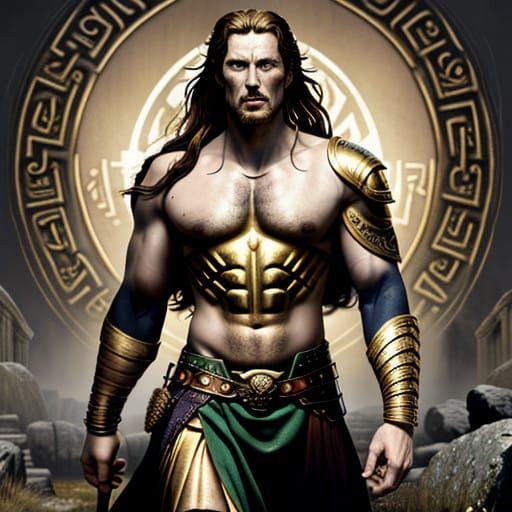 Epic Irish Legend Masterpiece in Golden Hour Splen... - AI Art