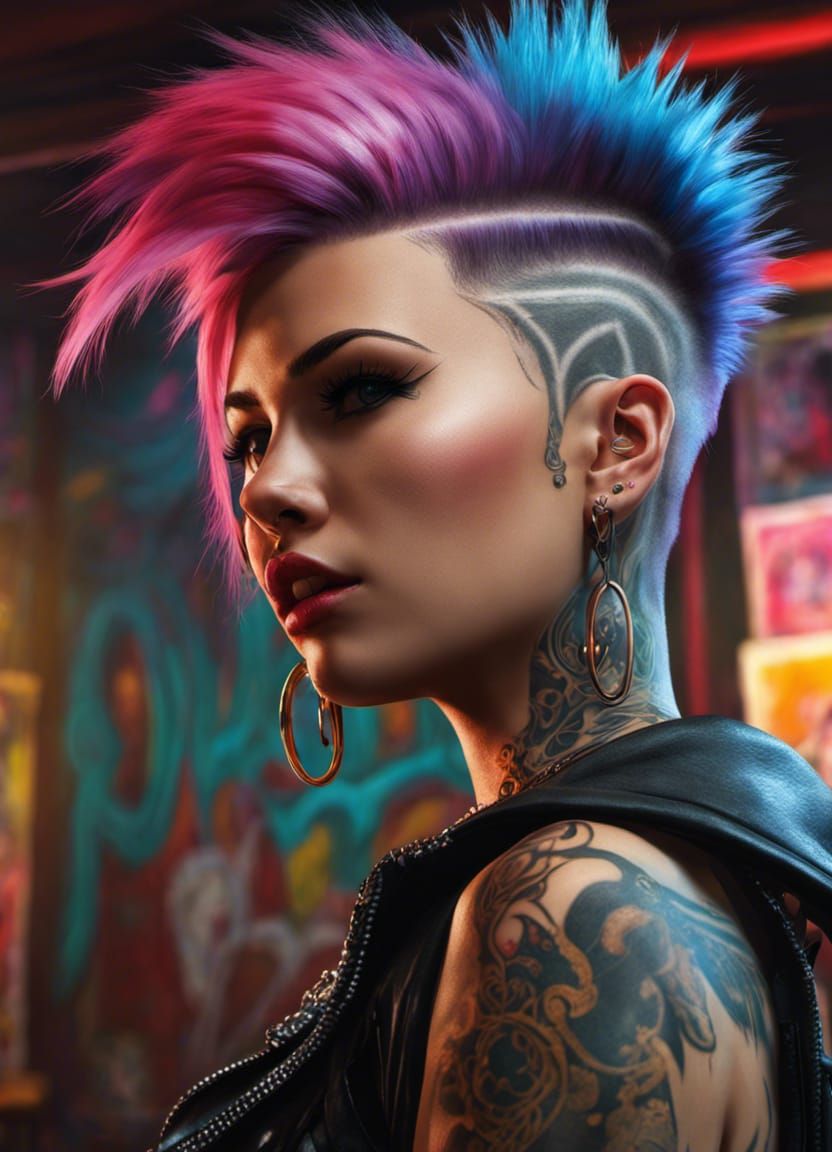 Punk girl - AI Generated Artwork - NightCafe Creator
