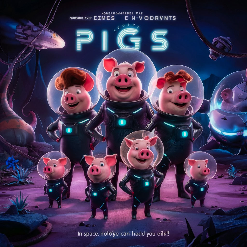 Movie Poster - Pigs In Space - In Space Nobody Can Hear You Oink! - AI ...